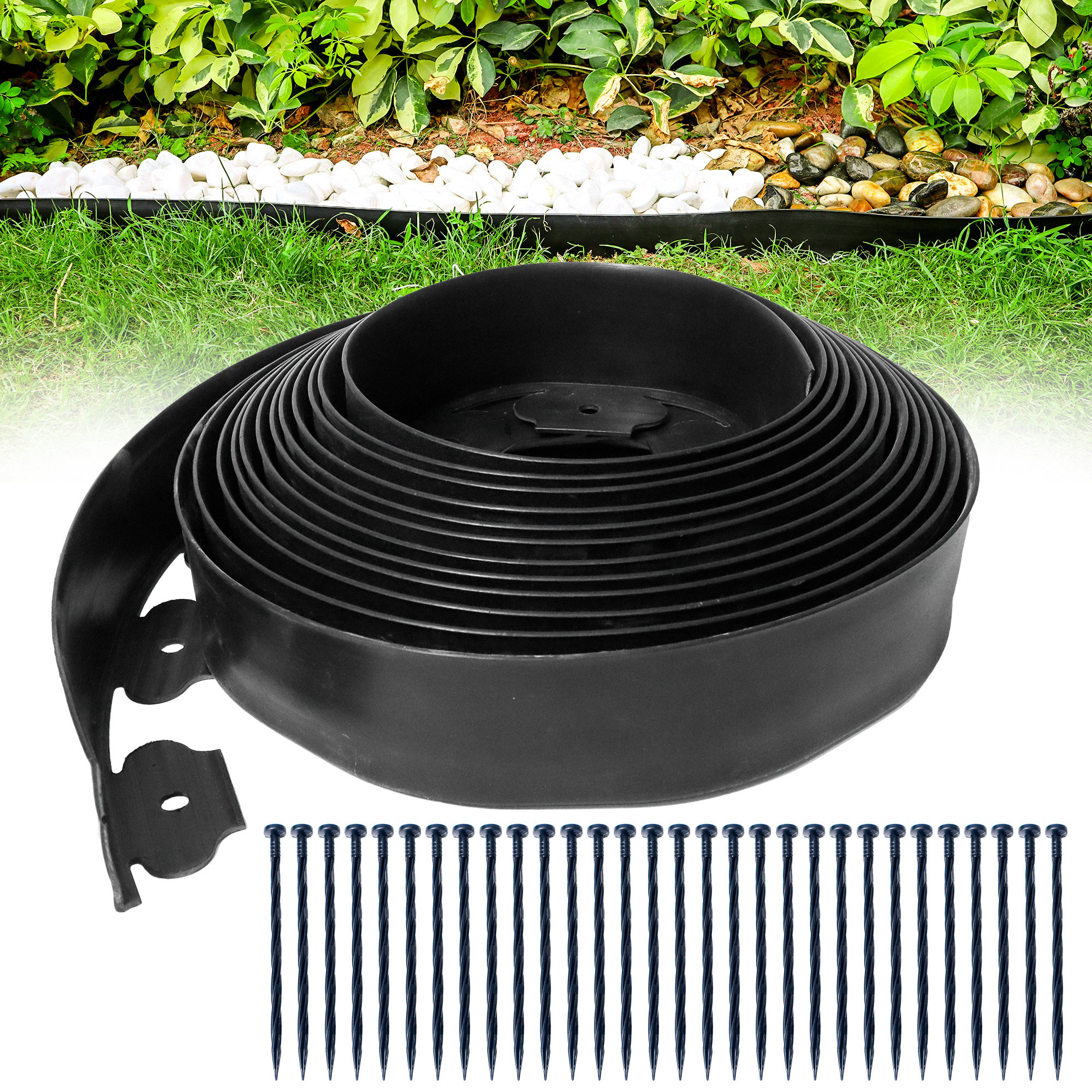 CJGQ Landscape Edging 33ft,garden Edging Borders [extra Tall 4in High ...